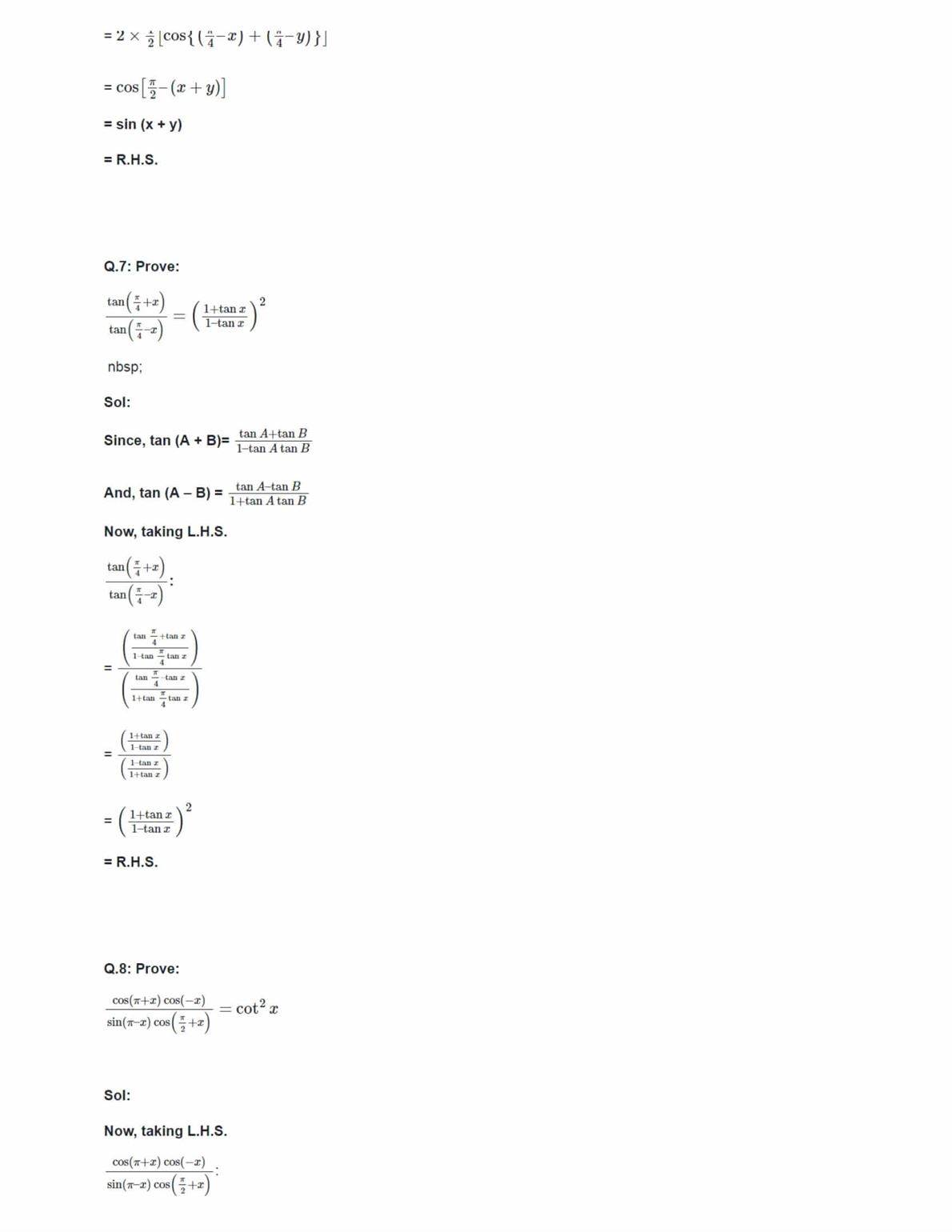 NCERT Solutions Class 11 Maths Chapter 3 Trigonometric Functions Ex 3.3 ...