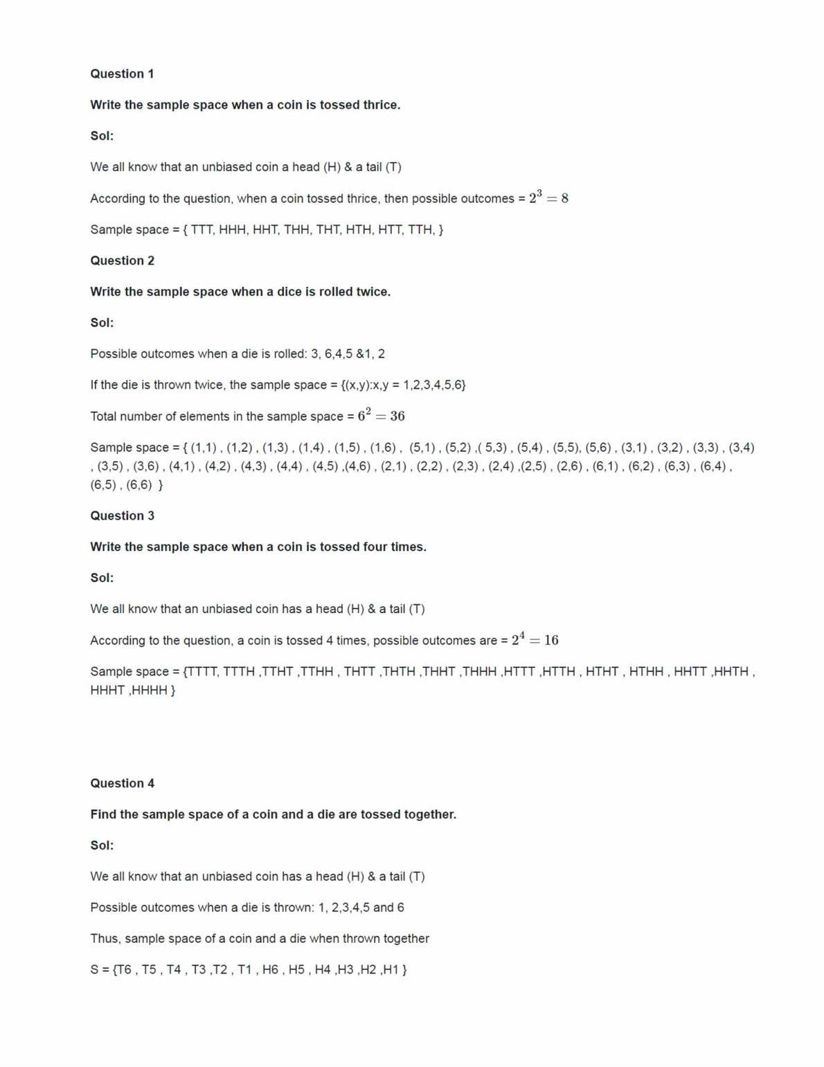 NCERT Solutions Class 11 Maths Chapter 16 Theory of Probability Ex 16.1 ...