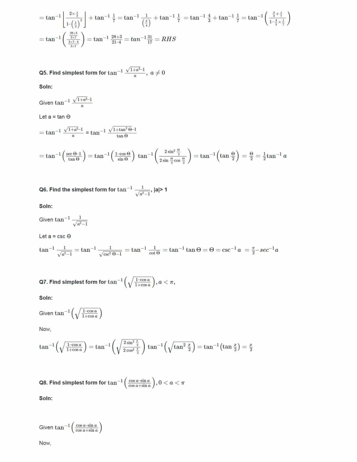 Ncert Solutions For Class 12 Maths Chapter 2 Inverse Trigonometric