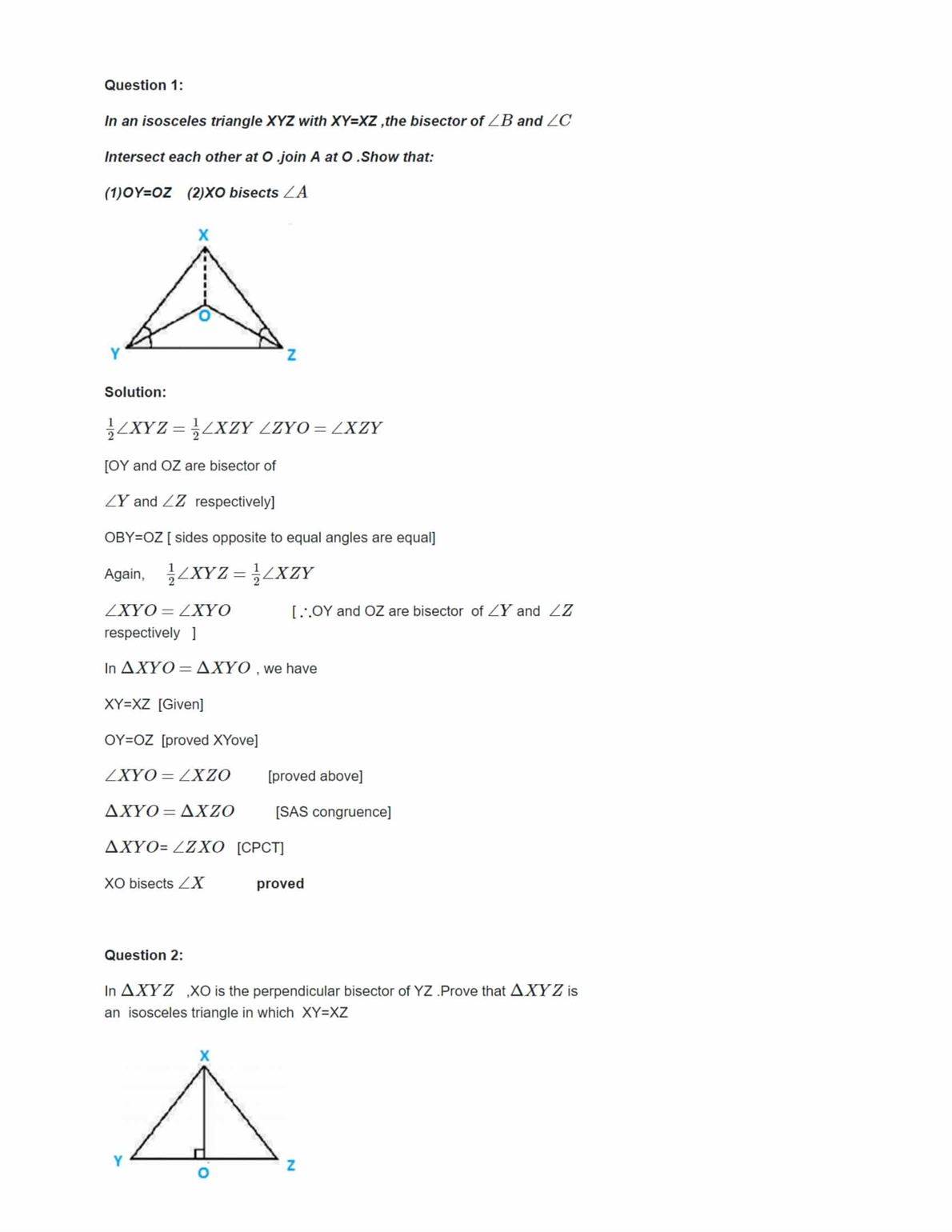 NCERT Solutions For Class 9 Maths Chapter 7 Geometry Of Triangles Ex 7 