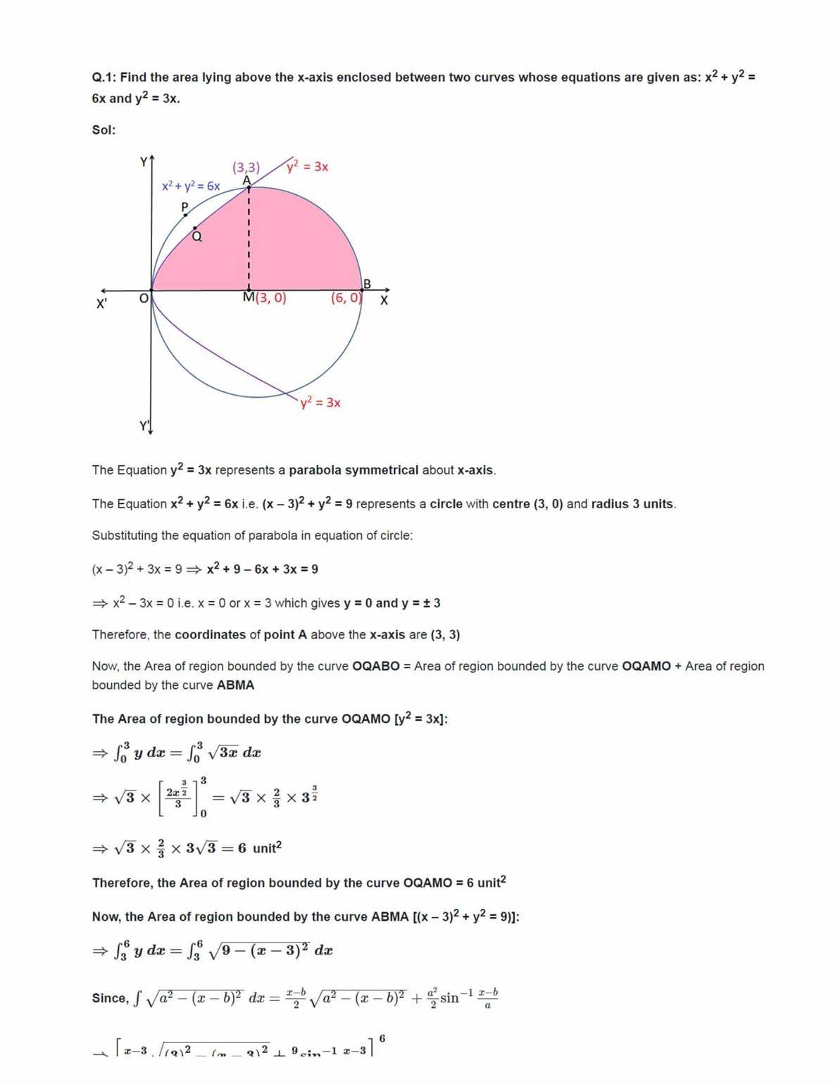 NCERT Solutions For Class 12 Maths Chapter 8 Application Of Integrals NCERT Solutions For Class 12 Maths Chapter 8 Application Of Integrals