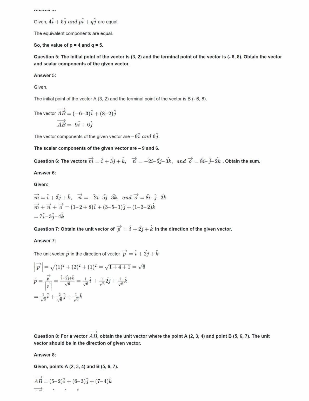 NCERT Solutions for Class 12 Maths Chapter 10 Vector Algebra Ex 10.2 ...