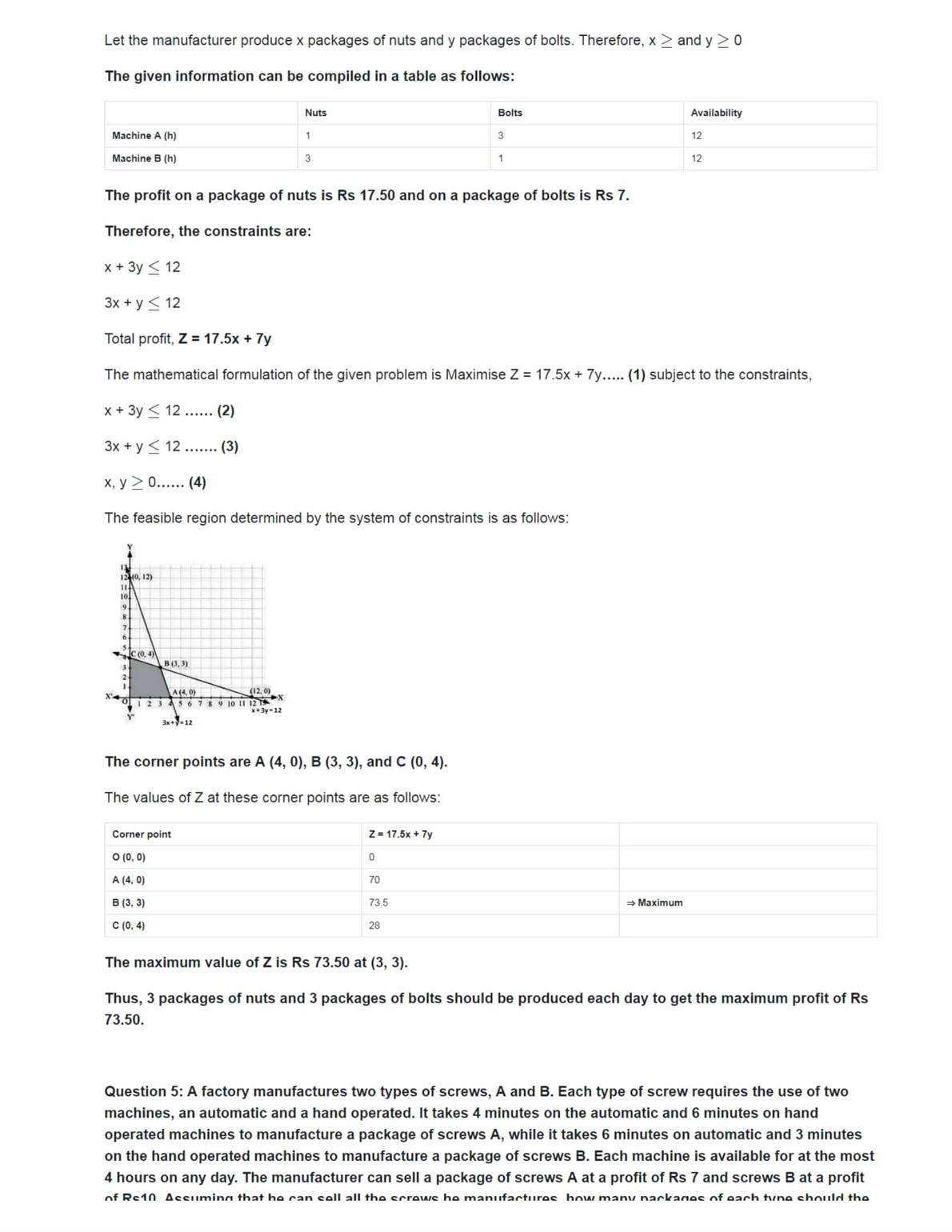 NCERT Solutions for Class 12 Maths Chapter 12 Linear Programming Ex 12. ...