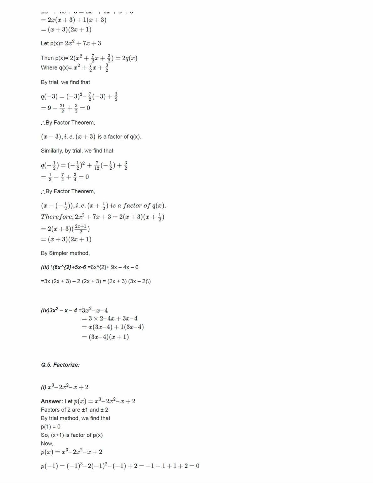 NCERT Solutions for Class 9 Maths Chapter 2 Polynomial Ex 2.4 Free PDF ...
