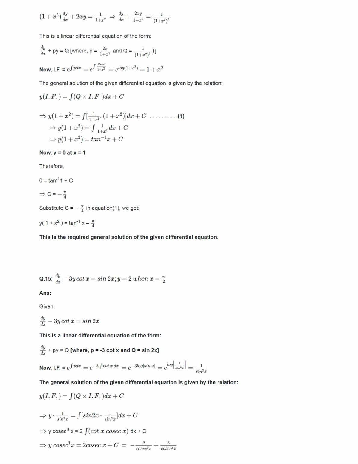 NCERT Solutions for Class 12 Maths Chapter 9 Differential Equations Ex 9.6 - Download Free PDFs