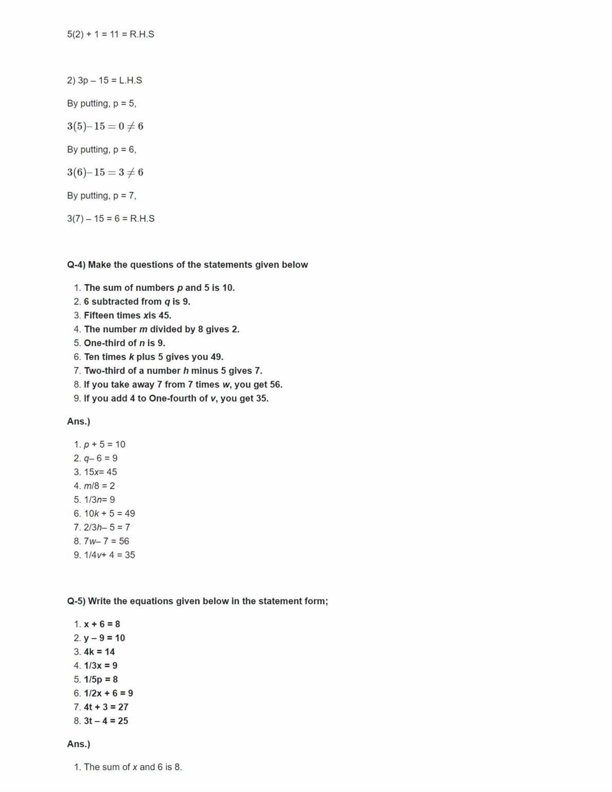 NCERT Solutions for Class 7 Maths Exercise 4.1 Chapter 4- simple equations