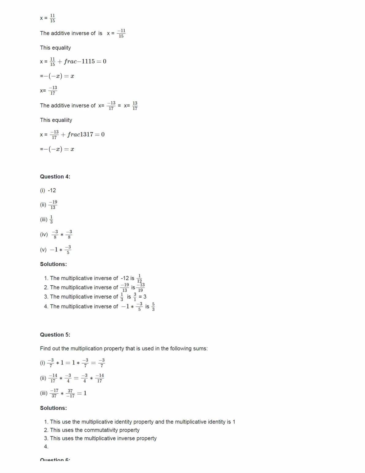 NCERT Solutions for Class 8 Maths Chapter 1 Rational Numbers Ex 1.2 ...