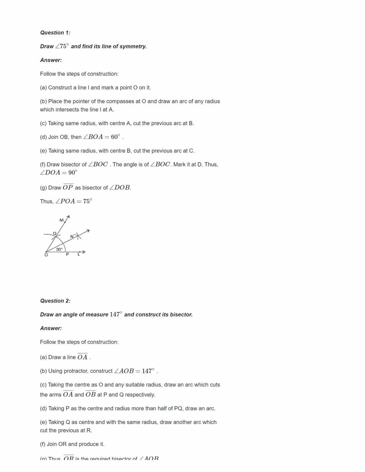 NCERT Solutions for Class 6 Maths Chapter 14 Practical Geometry ...