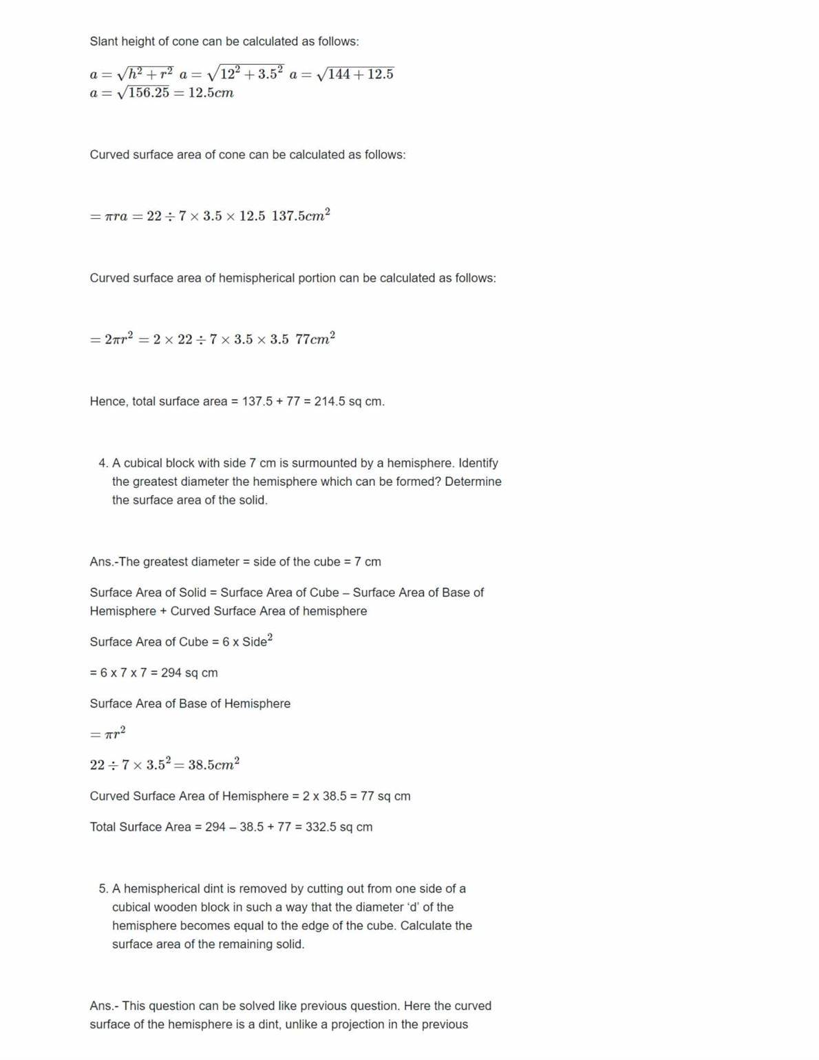 NCERT Solutions for Class 10 Maths Chapter 13 Surface Areas and Volumes ...