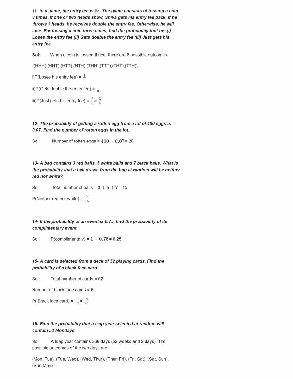 NCERT Solutions For Class 10 Maths Chapter 15 Probability Ex 15.1 ...
