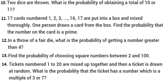 Important Class 10 Maths Questions For Chapter 15 Probability