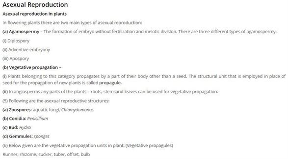 Class 12 Biology Revision Notes Chapter 1 Reproduction In Organism