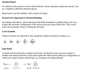 CBSE Class 11 Chemistry Revision Notes Chapter 4 Chemical Bonding and ...