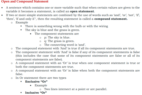 Cbse Class 11 Maths Revision Notes Chapter 14 Mathematical Reasoning