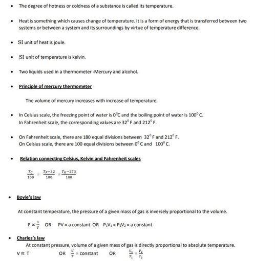 CBSE Class 11 Physics Revision Notes Chapter 11 Thermal Properties Of ...