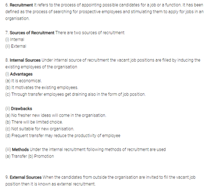 Business Studies Revision Notes For Class 12 Chapter 6 Staffing
