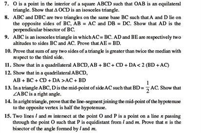 CBSE Class 9 Math Revision Notes Chapter 7- Triangles