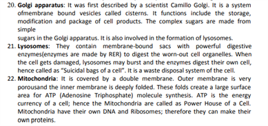 Revision Notes for Class 9 Science Chapter 5 The Fundamental Unit of ...