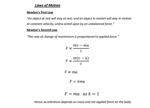 Revision Notes for Class 9 Science Chapter 9 Force and Laws of Motion ...