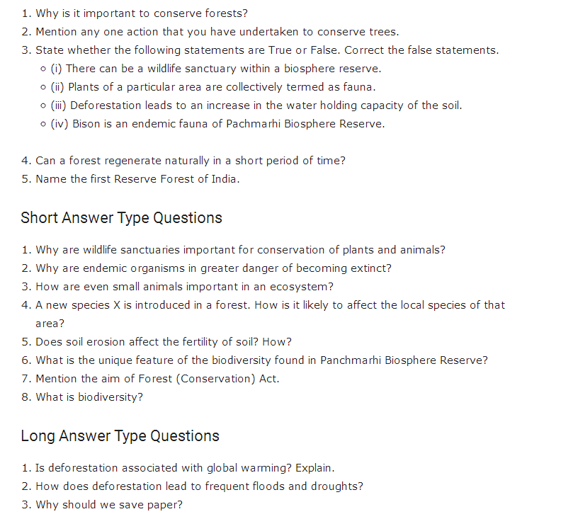 Important Questions For Class 8 Science Chapter 7 Conservation Of Important Questions For Class 8 Science Chapter 7 Conservation Of