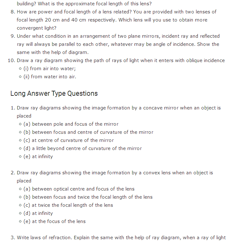 Extra Questions For Class 10 Science Extra Questions For Class 10 Science