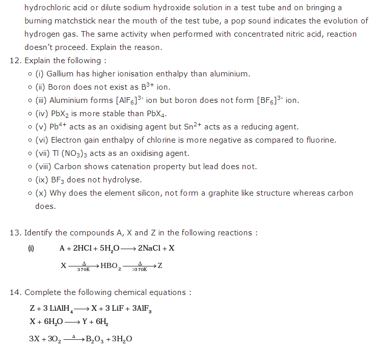Important questions For class 11 Chemistry Some P Block Elements important-questions-for-class-11-chemistry-some-p-block-elements