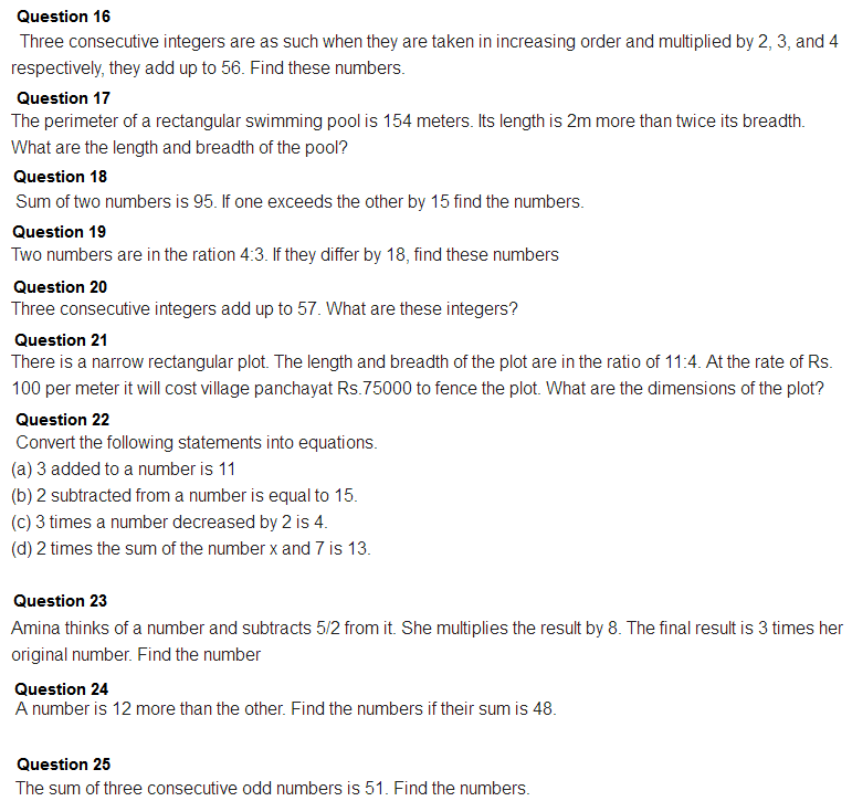 Linear Equations In One Variable Word Problems Class 8 Ncert Tessshebaylo
