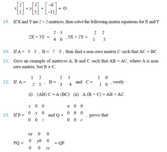 Important questions for class 12 maths Chapter 3 Matrices