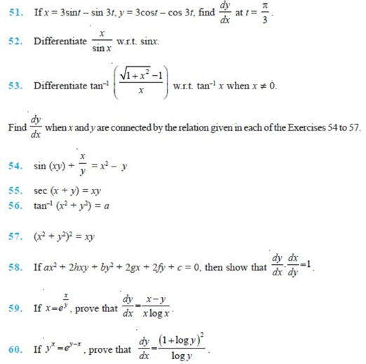 Important questions for class 12 maths Ch. 5 Continuity and ...