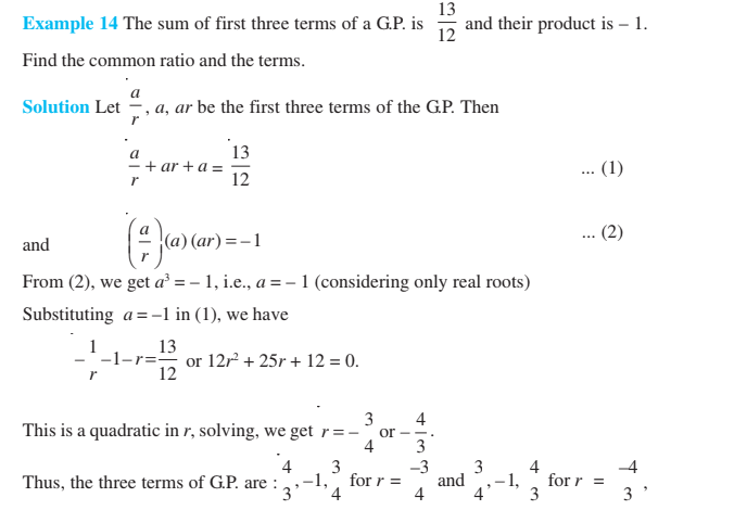 Sequences and Series Class 11 Chapter 9 Notes and Examples