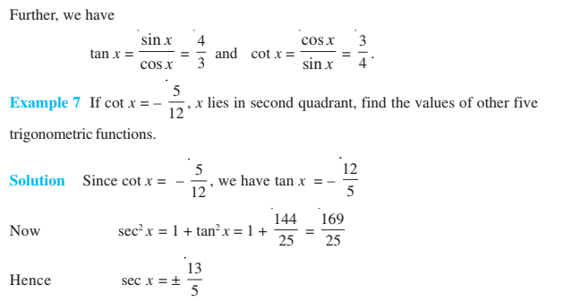 Trigonometric Functions Class 11 (Identities and Examples)