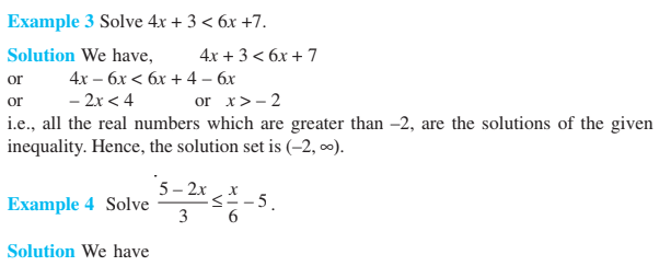 Linear Inequalities Class 11 Notes