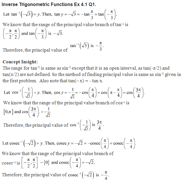 RD Sharma Class 12 Solutions Maths Chapter 4 Inverse Trigonometric ...