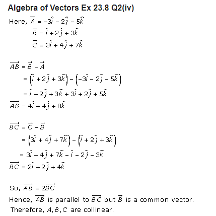RD Sharma Class 12 Solutions Maths Chapter 23 Algebra Of Vectors Ex 23.8