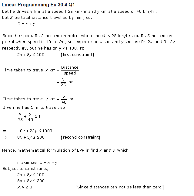 RD Sharma Class 12 Solutions Maths Chapter 30 Linear Programming Ex 30.4