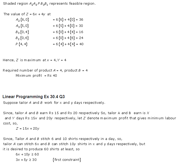 RD Sharma Class 12 Solutions Maths Chapter 30 Linear Programming Ex 30.4