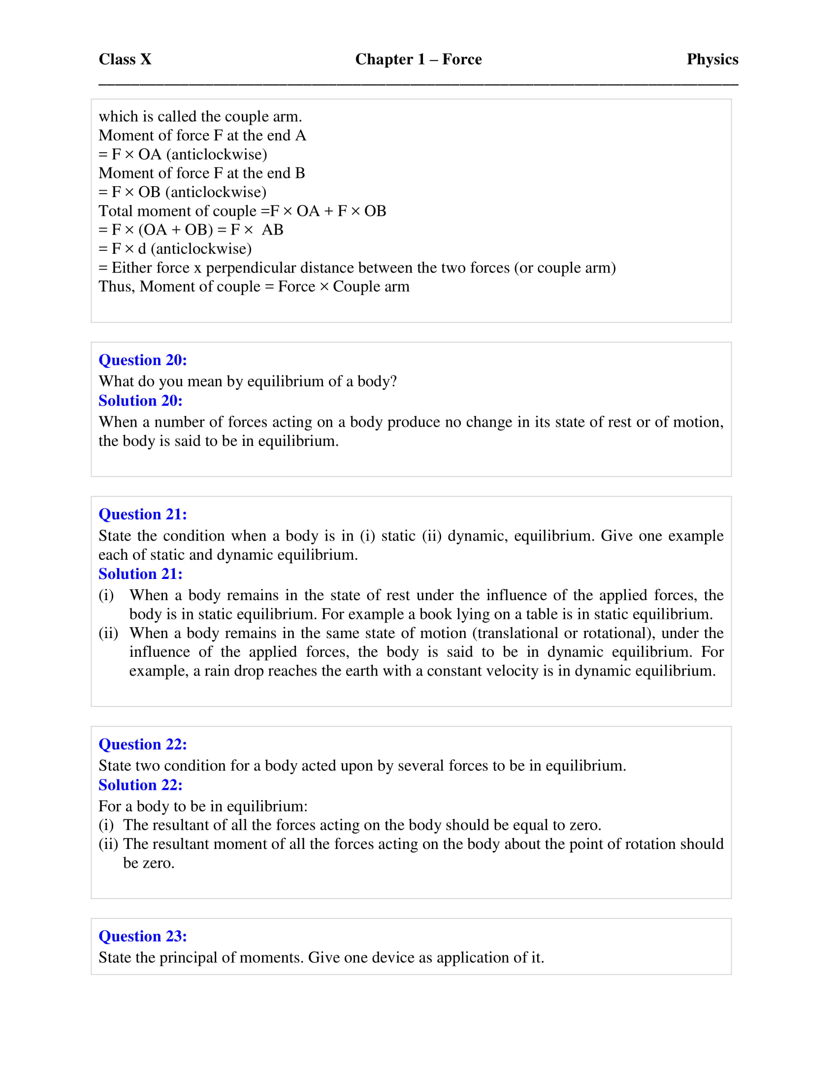 Selina Solutions Class 10 Concise Physics Chapter 1 Force -Download ... Selina Solutions Class 10 Concise Physics Chapter 1 Force -Download ...