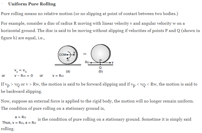 Rotational Motion IIT JEE Study Material - Motion involving Rotation