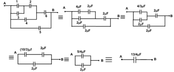 Combination of Capacitors - Parallel and Series Combination, Examples