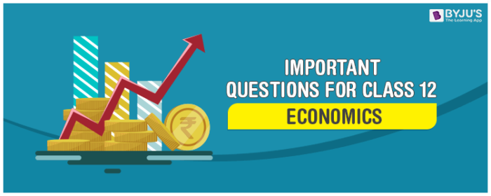 Important Questions for Class 12 Economics - Chapter wise