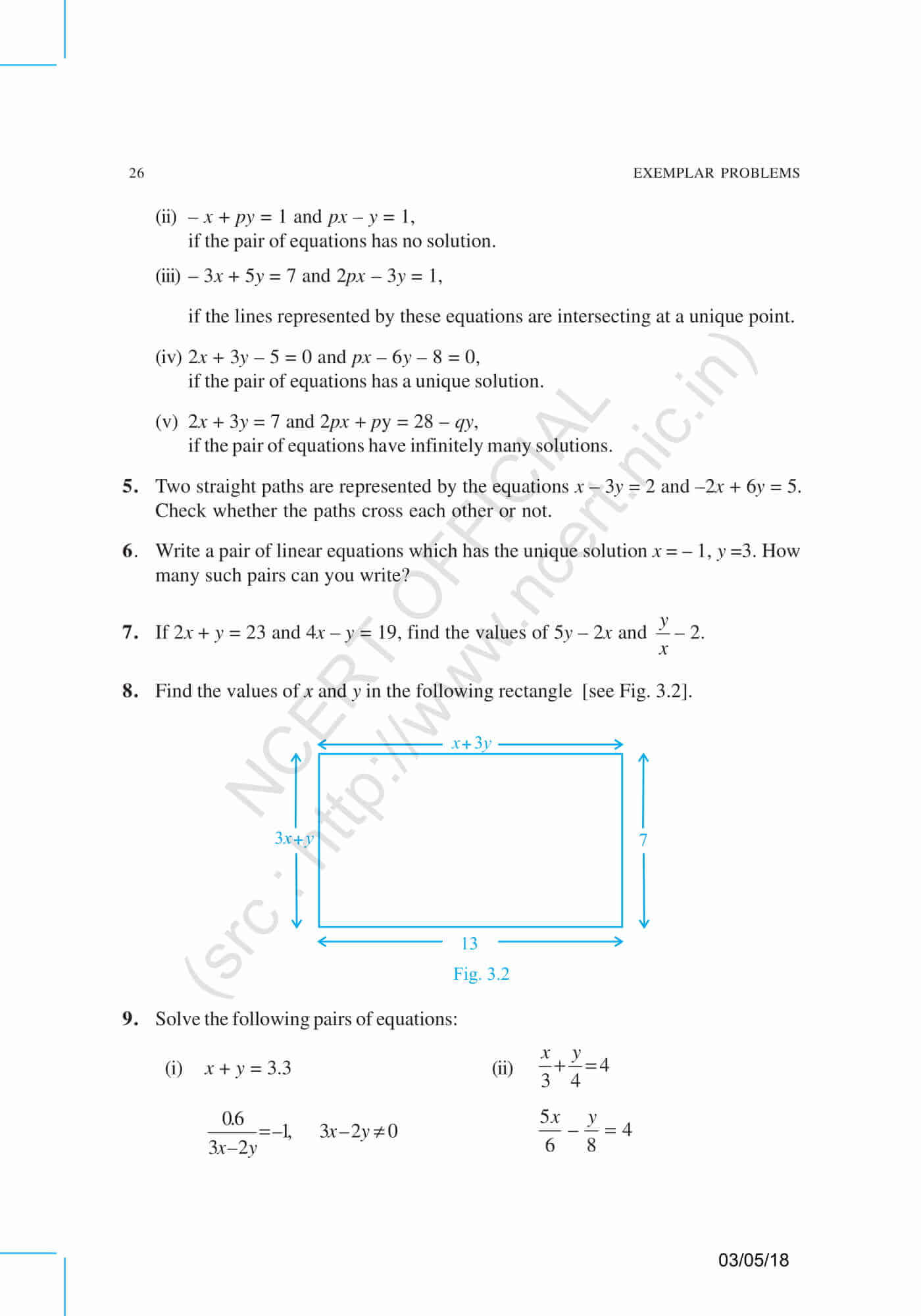 NCERT Exemplar Class 10 Maths Solutions Chapter 3 - Get Free PDF Here