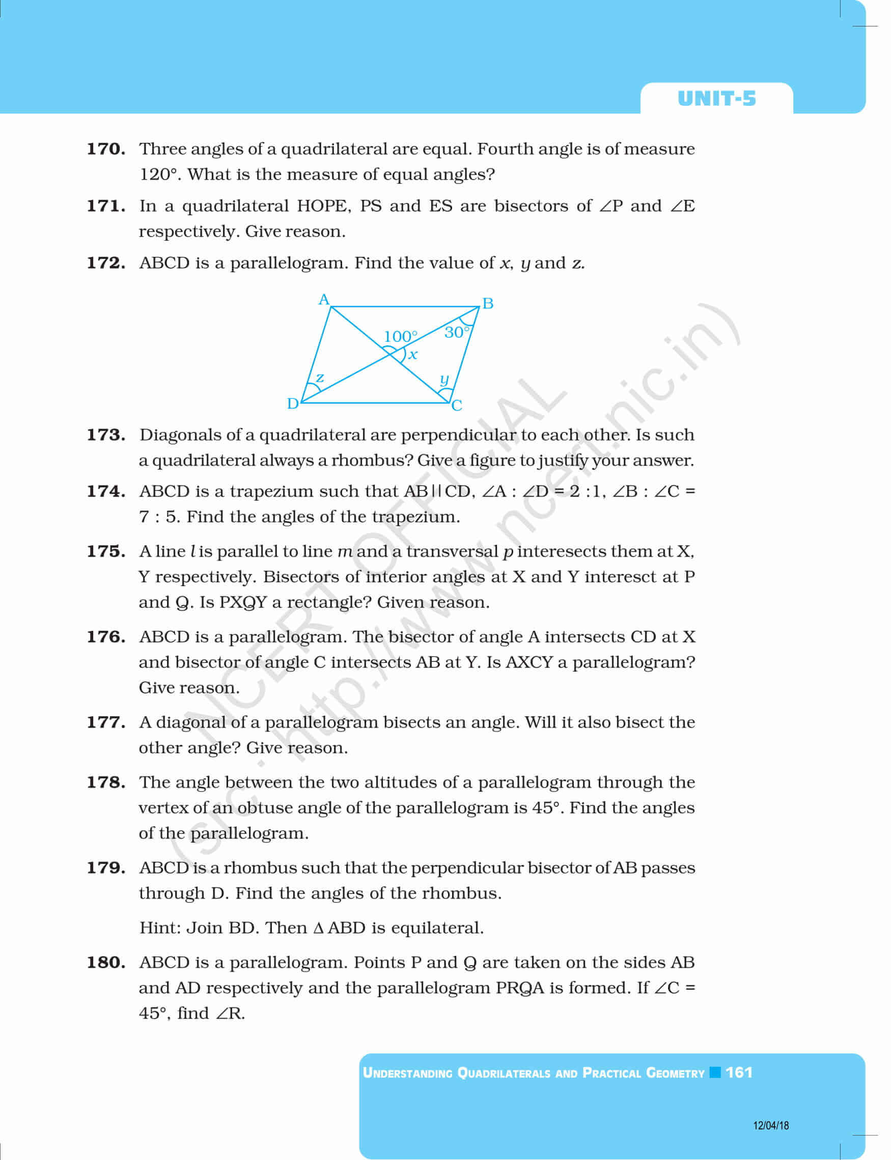 NCERT Exemplar Class 8 Maths Solutions Chapter 5 Understanding