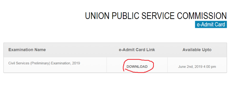 UPSC Mains Admit Card 2019, Download UPSC 2019 Admit Card