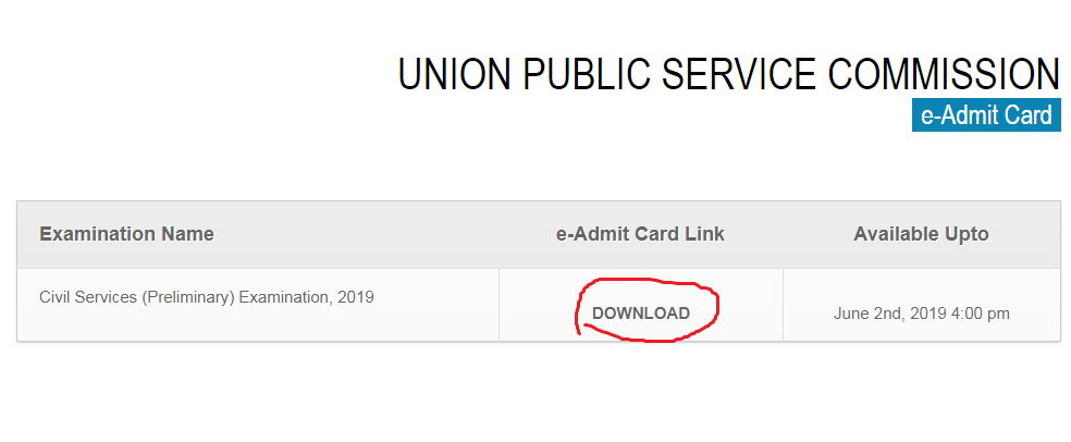 UPSC Mains Admit Card 2019, Download UPSC 2019 Admit Card