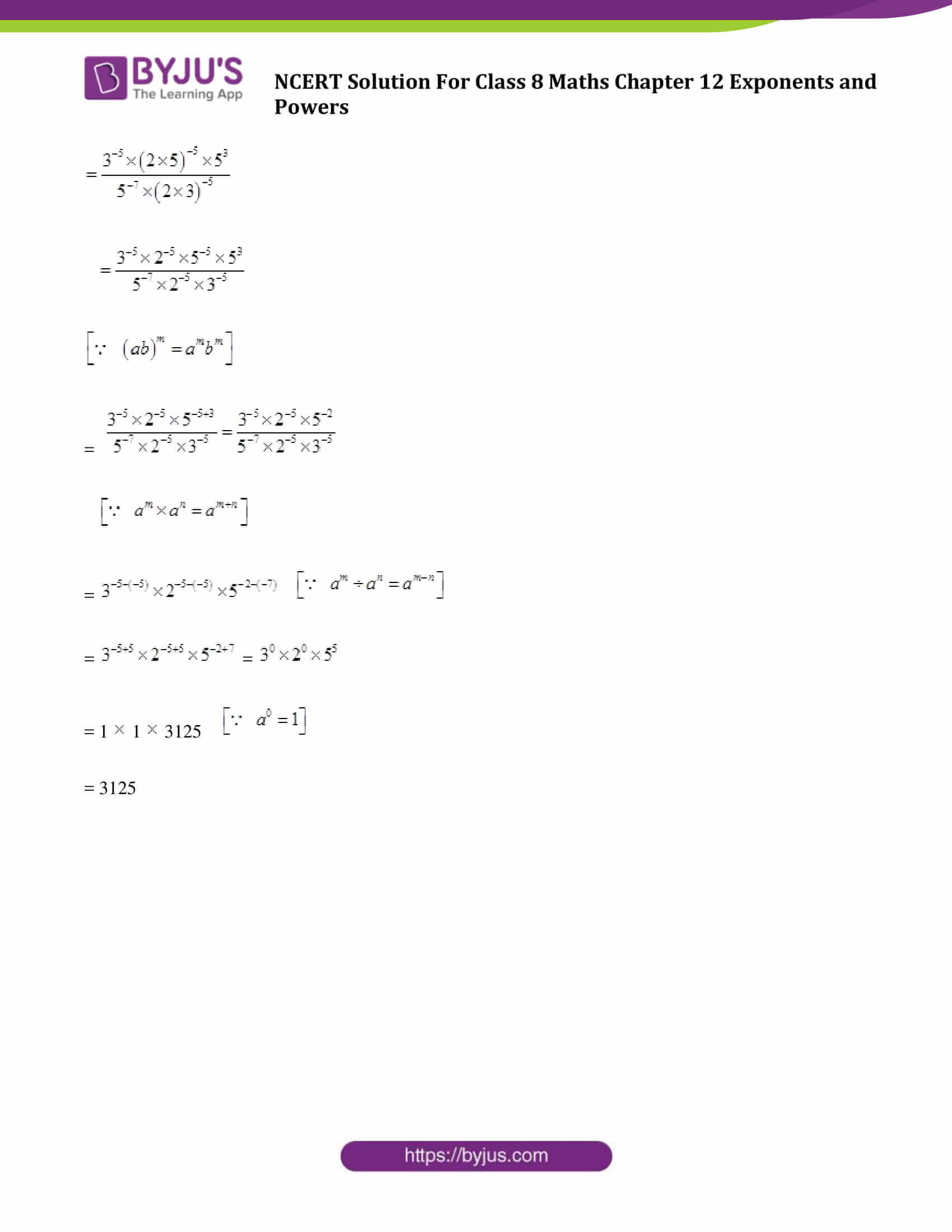 NCERT Solutions Class 8 Maths Chapter 12 Exponents and Powers - BYJU'S
