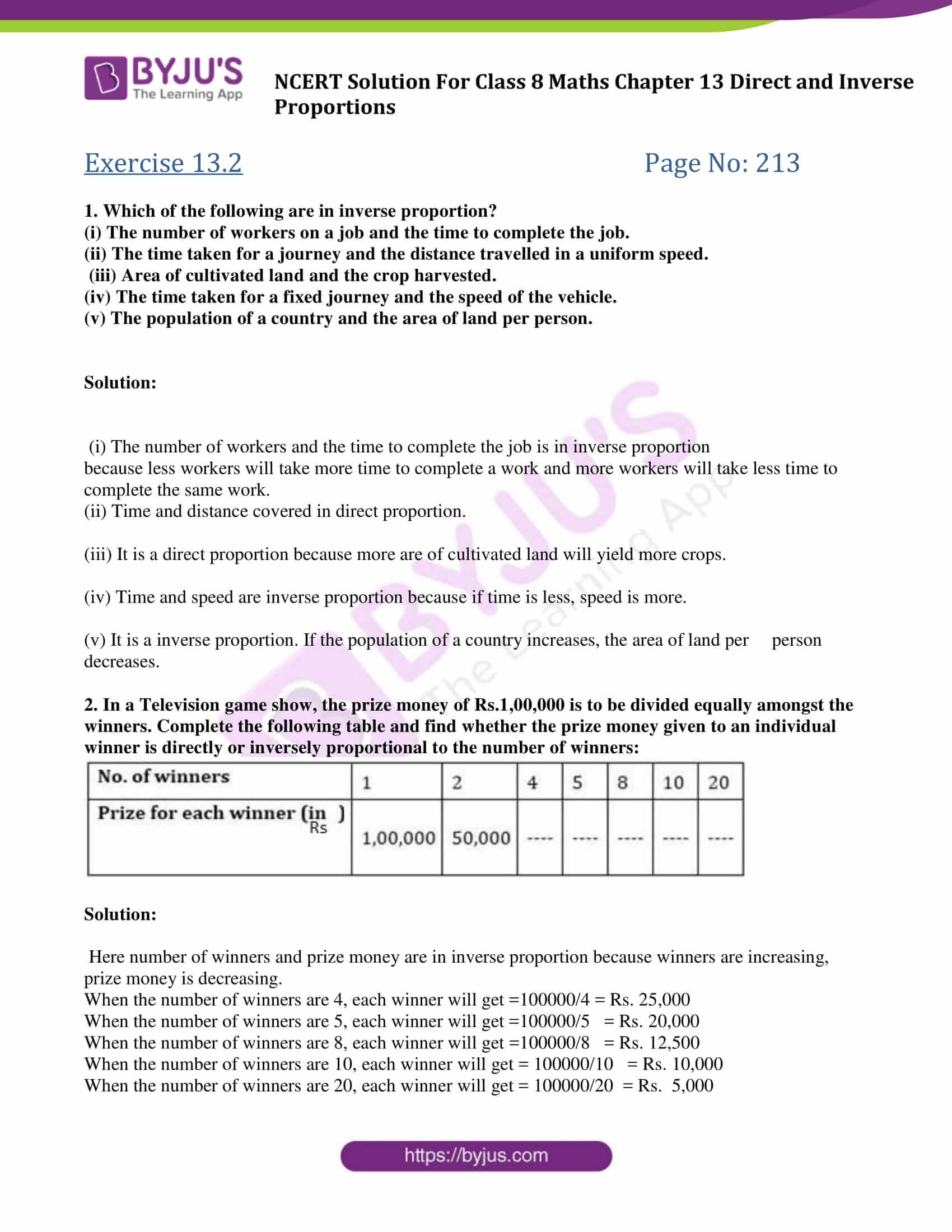NCERT Solutions for Class 8 Maths Exercise 13.2 of Chapter 13 Direct ...