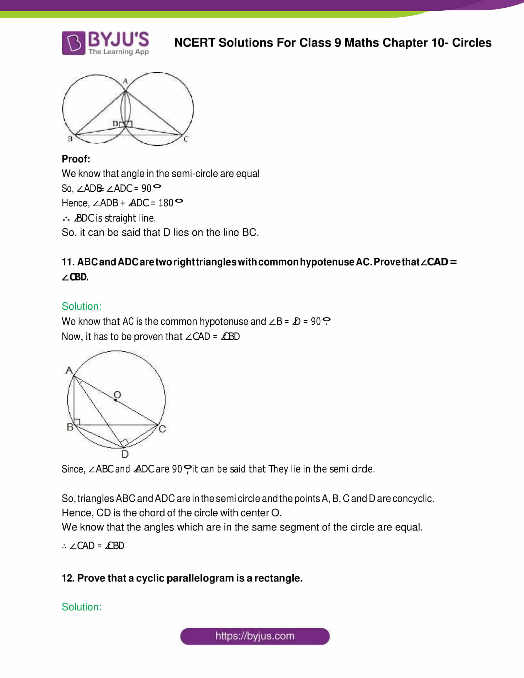 NCERT Solutions For Class 9 Maths Exercise 10 5 Chapter 10 Circles 