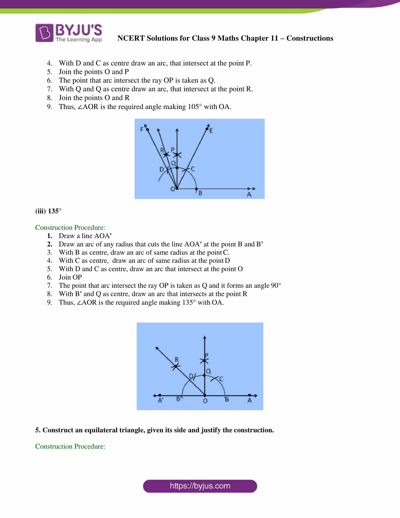 NCERT Solutions for Class 9 Maths Exercise 11.1 Chapter 11- construction