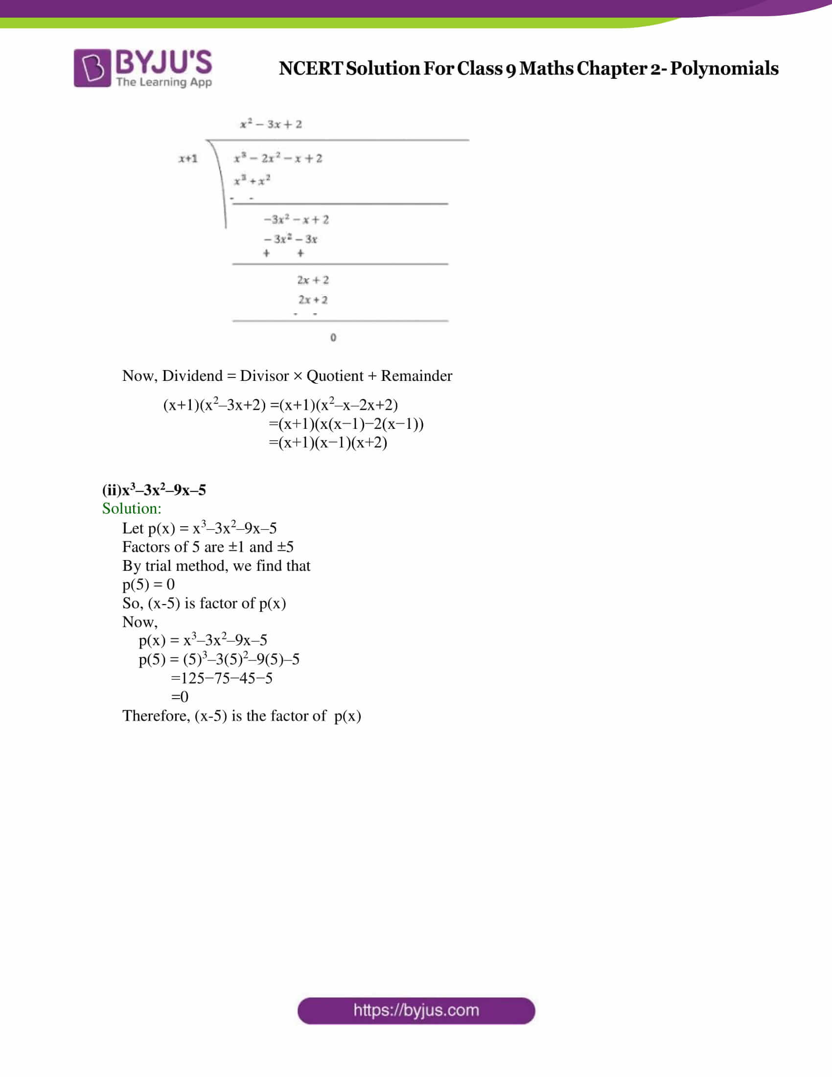 NCERT Solutions for Class 9 Maths Chapter 2 Polynomial Ex 2.4 Free PDF ...