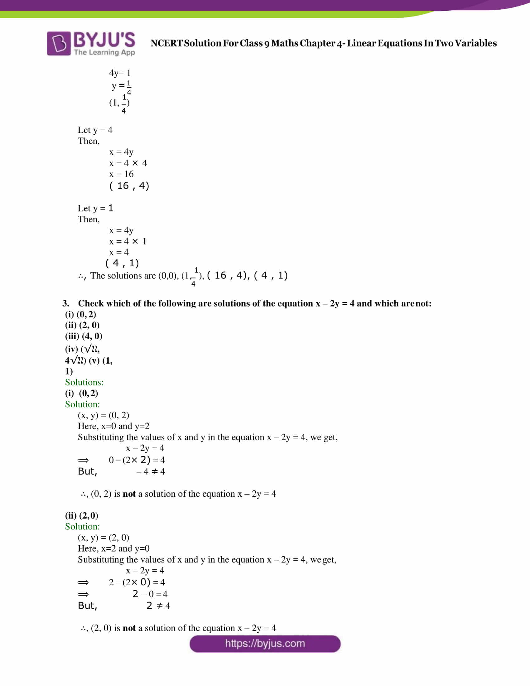 NCERT Solutions for Class 9 Maths Exercise 4.2 Chapter 4 Linear Equation In Two Variables -Free ...